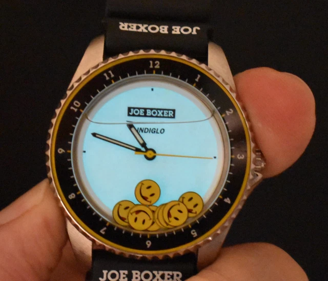 OROLOGIO UOMO VINTAGE JOE BOXER Floating Smiley Faces Riempito di ...