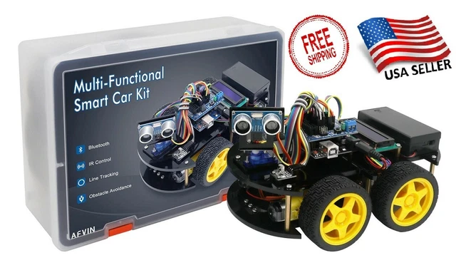 MULTI-FUNCTIONAL SMART ROBOT Car Kit, Arduino, UNO, Ultrasonic Sensor ...