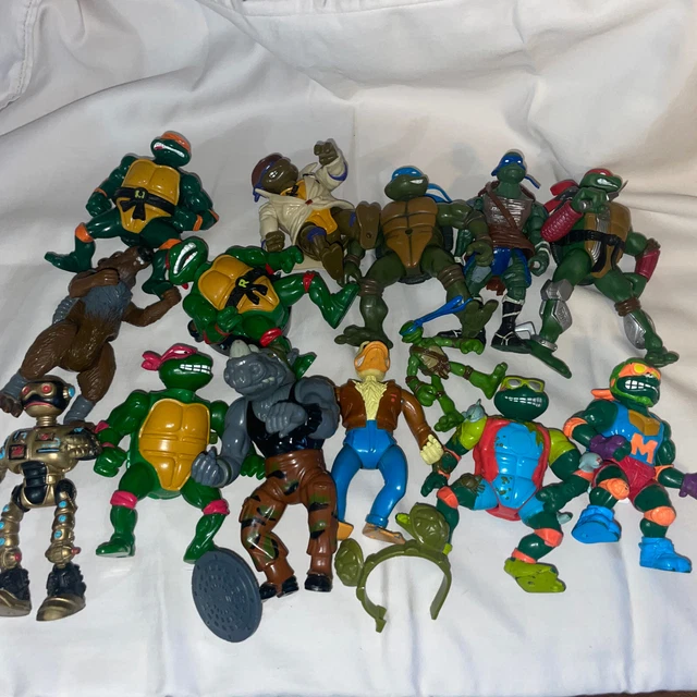 VINTAGE TEENAGE MUTANT Ninja Turtles 80s 90s lot of 14 figures RARE ...