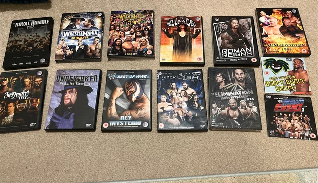 WWE DVD BUNDLE x 13 Wrestlemania 2018 Roman Reigns Undertaker Kane ...