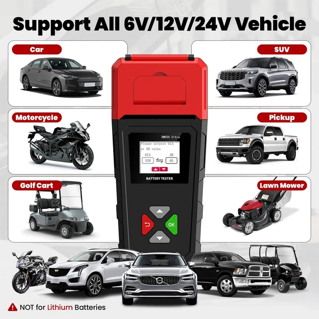 2025 DIGITAL CAR Battery Life Tester Load Analyzer 12V/24V AGM/GEL/EFB ...