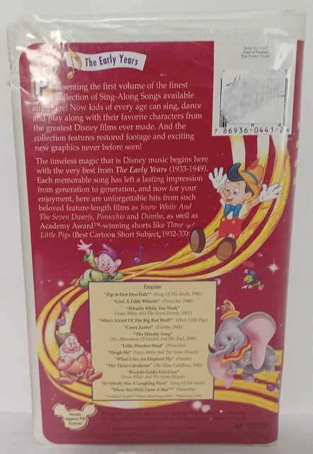 DISNEY SING ALONG Songs Collection Of All Time Favorites The Early ...