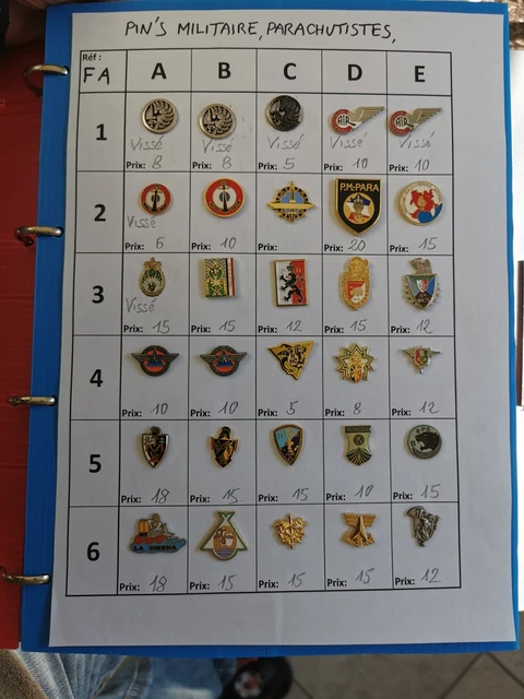 PIN'S MILITAIRE, PARACHUTISTES, de 5 à 18 euros. Ma réf. FA EUR 150,00 ...