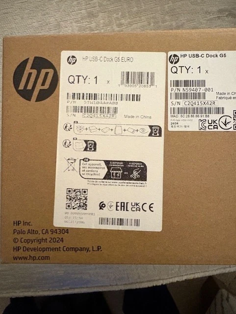 HP USB-C DOCK G5 Thunderbolt Docking Station (26D32AA#ABU) with 120W ...