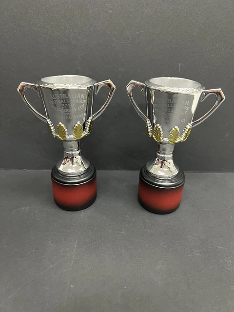 AFL COLLINGWOOD MAGPIES 2010 & 2023 MINI PREMIERSHIP CUPS - Daicos ...