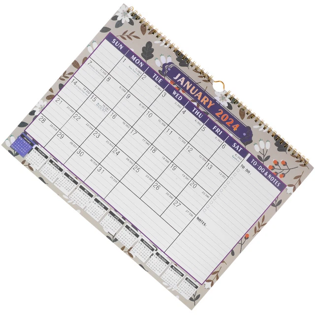 CALENDRIER MURAL CALENDRIER anglais Calendrier mensuel Calendrier mural ...