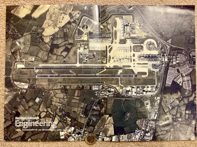 VINTAGE BRITISH AIRWAYS Engineering Poster - Gatwick Airport - April ...