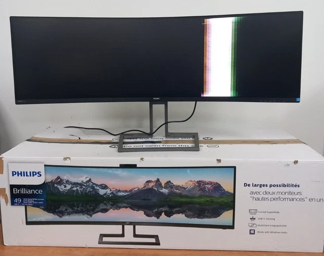 PHILIPS BRILLIANCE 499P9H 49" Curved Ultrawide Monitor Dual QHD - Free ...