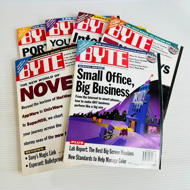 BYTE THE WORLDWIDE Computer Authority Magazine Jan - June 1995 PC Apple ...