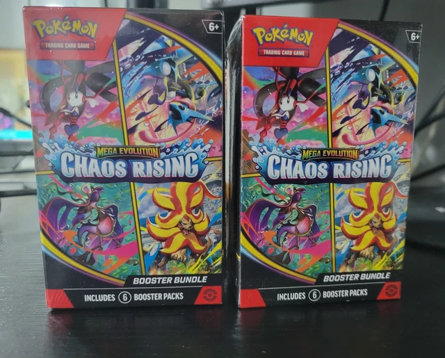 POKÉMON TCG MEGA Evolution: Chaos Rising Booster Box Bundle x2, 6 Packs ...