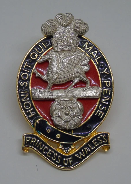 BRITISH ARMY PRINCESS of Wales's Royal Regiment Officers Cap Badge ...