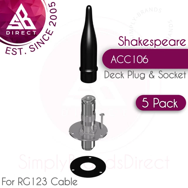 SHAKESPEARE ACC106 PONT Fiche et Prise pour RG123 Câble │ Avec N Type ...