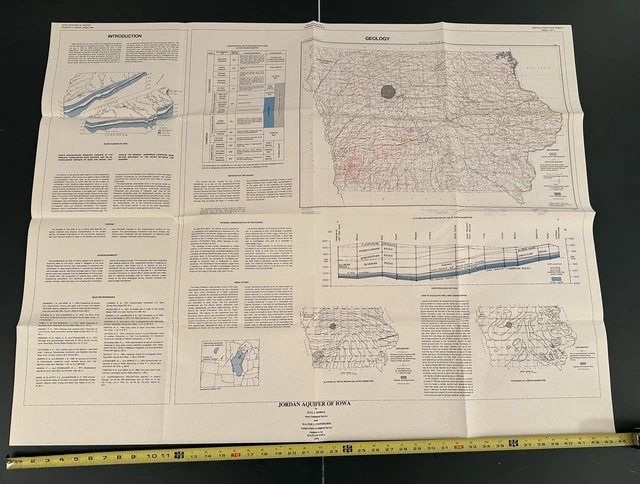 3 MAPS, JORDAN Aquifer Of Iowa, Gological Survey Misc. Map Series #6 ...