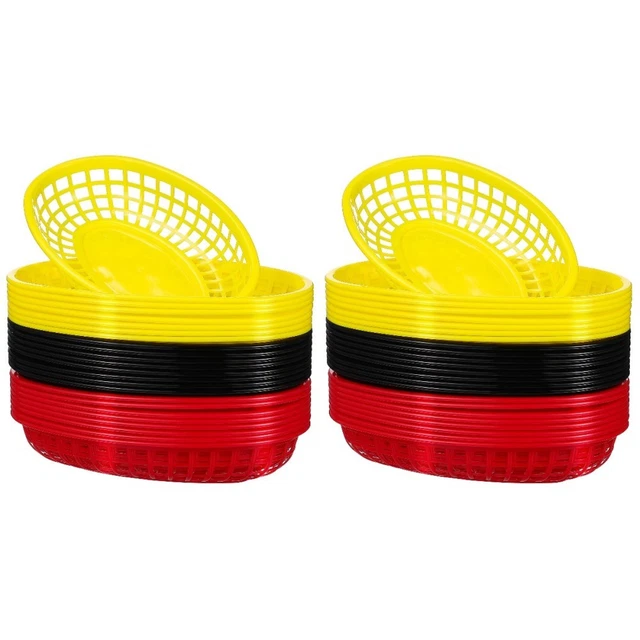 2 PACK REUSABLE Food Tray Burger Basket Bread for Serving Baskets ...