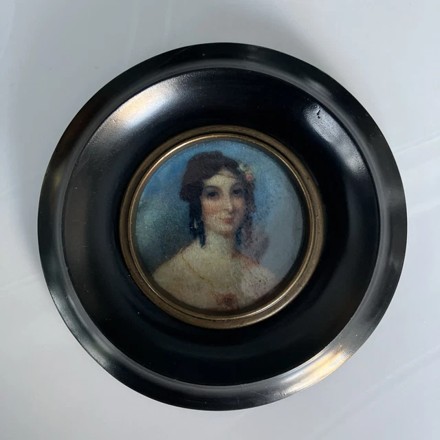 VICTORIAN MINIATURE PORTRAIT Of A Regency Lady by Barrett of London ...