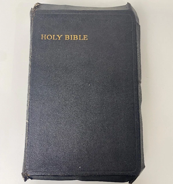 HOLY BIBLE BOOK Black Cover Gilded Pages Vintage -WRDC £7.99 - PicClick UK