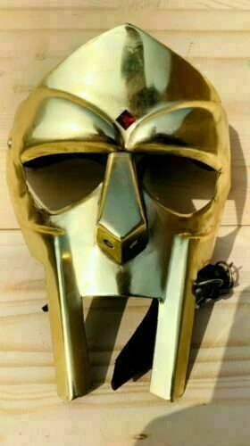 GOLDEN FINISH MEADIVAL Knight Gladiator Mask MF Doom Gladiator Mask ...