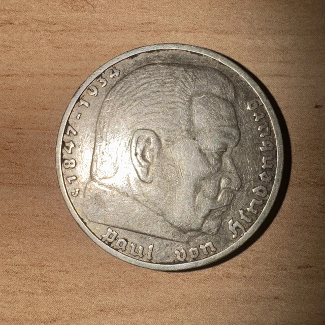 DEUTSCHES REICH 5 Mark Silbermünze Paul von Hindenburg 1936 EUR 28,50 ...