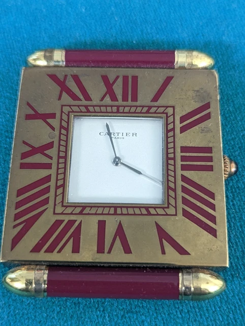 CARTIER RUBY DESK Folding Alarm Quartz Travel Clock $299.98 - PicClick