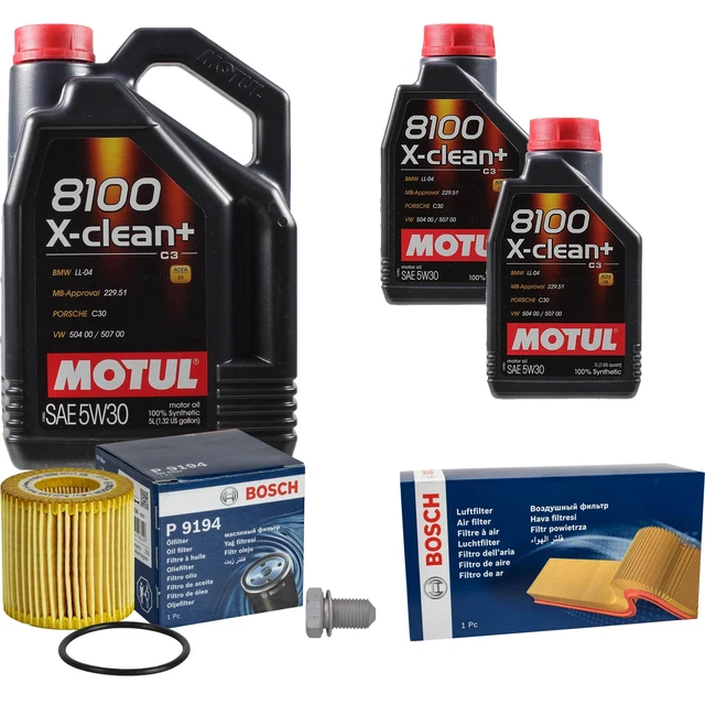 BOSCH INSPECTION SET 7 L Motul 8100 X-Clean + 5W-30 pour Seat Ibiza III ...
