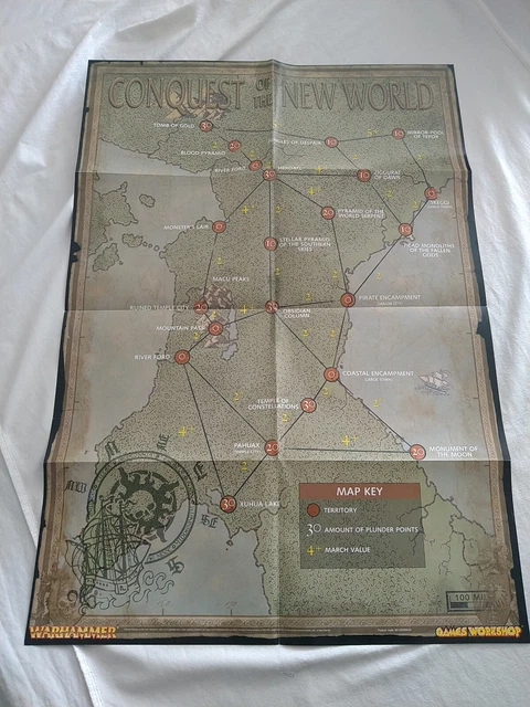 WARHAMMER 2 SIDE Poster Map Lustria Rise of Sotek Conquest of the New ...