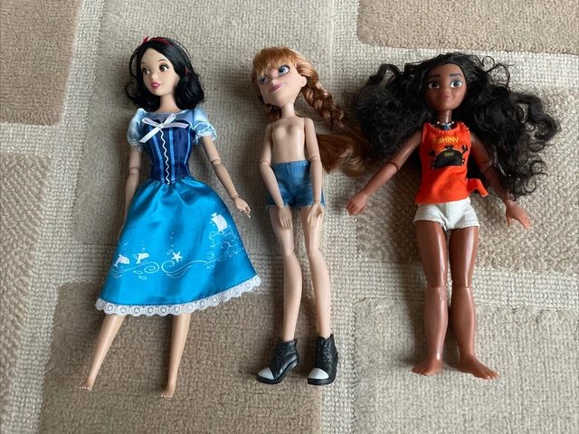 THREE POSABLE GIRL’S Disney Princess Dolls For Imaginary Play Snow ...