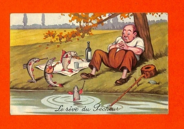 HUMOUR / CPSM / Le Reve Du Pecheur / Peche A La Ligne / Fishing EUR 5 ...