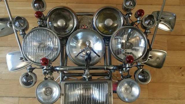 LAMBRETTA VESPA MOD Front Rack With Mirrors And Lights £165.00 ...