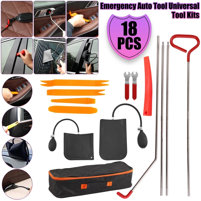 18PCS CAR DOOR Open Unlock Tool Kit Emergency Open-Fix-Removal Kit ...