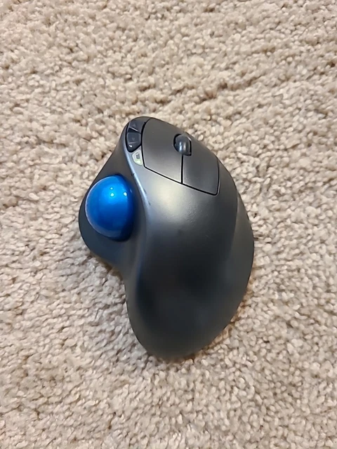 LOGITECH M570 WIRELESS Trackball Mouse Ergonomic Black with Receiver ...