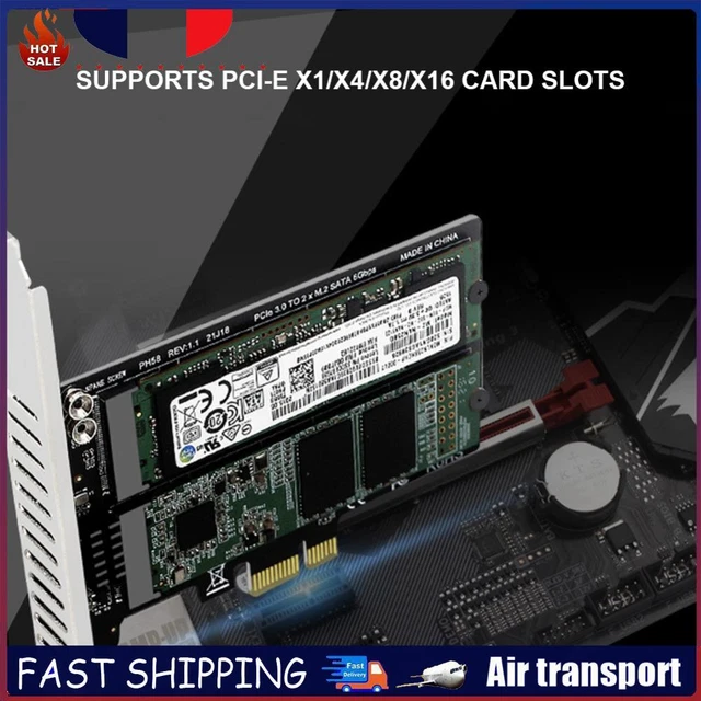 HOT M.2 SATA To PCIE Dual-Disk Array Card RAID M2 SATA Extended Card ...