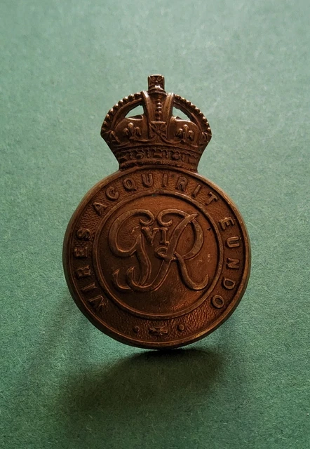 GENUINE WW2 ERA George VI Royal Military College Brass Cap Badge ...