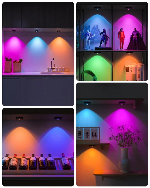 WILLED UNDER CUPBOARD Kitchen Lights Rechargeable, RGB Under Cabinet ...