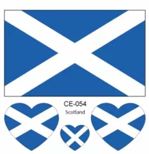 SCOTLAND SALTIRE FLAG TEMPORARY TATTOOS - Free Postage within UK £2.45 ...