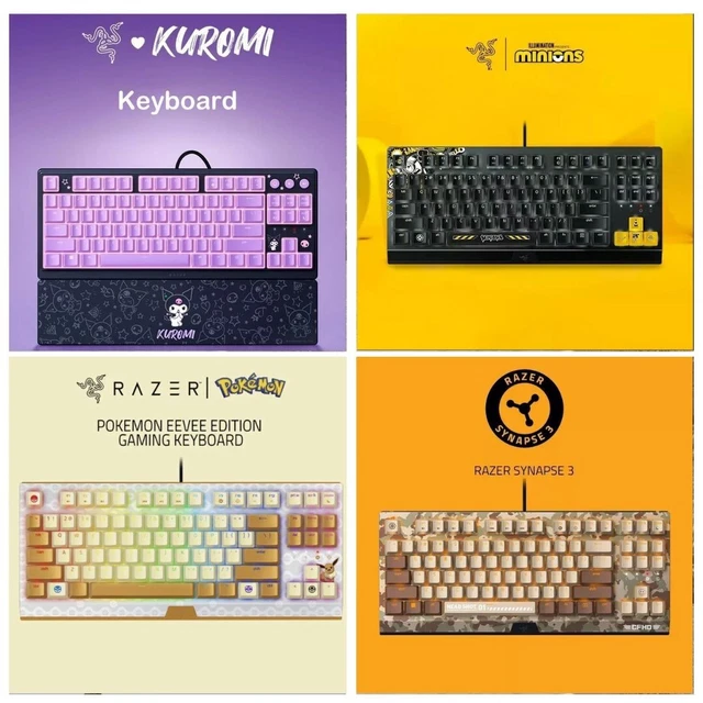 RAZER MECHANICAL KEYBOARD Pokémon Eevee / Sanrio Kuromi / Minions ...