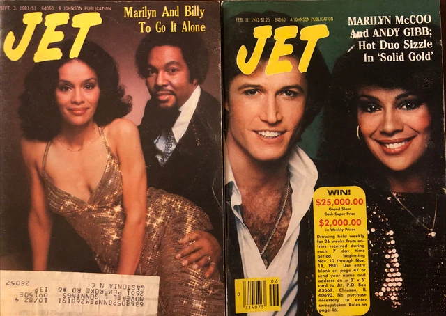 MARILYN MCCOO 1981, 1982 JET Magazine Lot of 2 Billy Davis Jr, Andy ...
