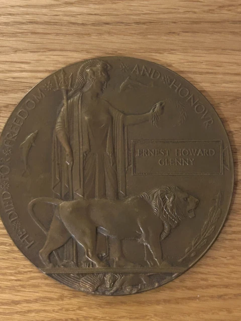 BRITISH WW1 MEDALS Memorial Plaque Death Penny GLENNY Officer RAMC £140 ...