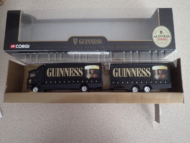 CORGI GUINNESS 59531 Scania 4 Wheel Rigid Lorry & Close Couple Trailer ...