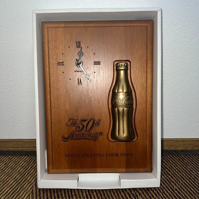 SUPER RARE! COCA-COLA 30th Anniversary Commemorative Wooden Desk Clock ...