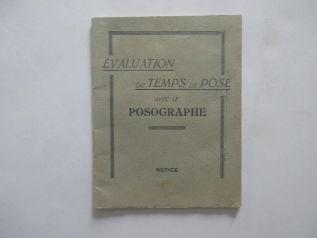 ÉVALUATION DU TEMPS de pose avec le posographe 1922? $24.99 - PicClick CA