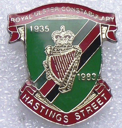 POLICE RUC -ROYAL Ulster Constabulary Hastings Street 1935-1983 enamel ...