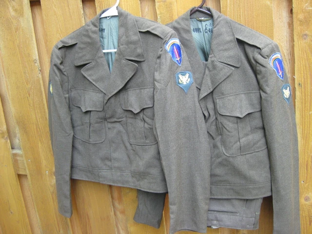 2 ORIGINAL WW2 Era German Made U.S. Army in Europe Patched Ike Jacket's ...