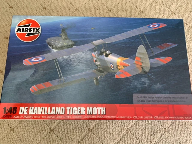 AIRFIX 1.48 SCALE De Havilland Tiger Moth kit #A04104A BRAND NEW £19.99 ...