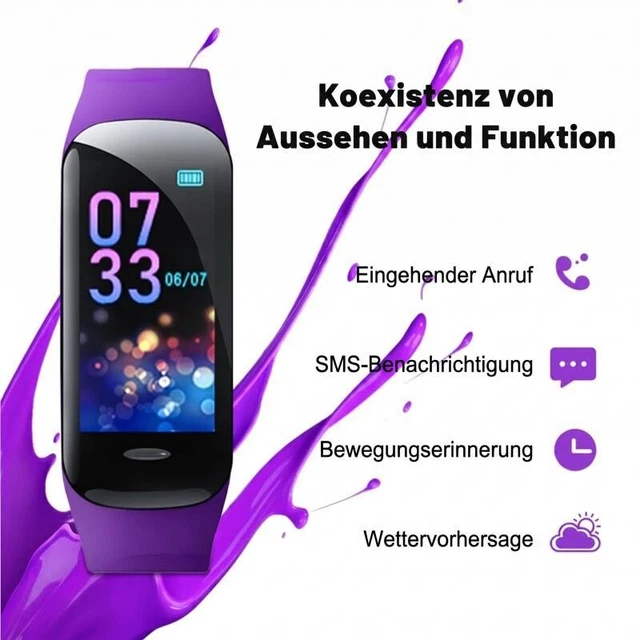 BLUETOOTH SPORT ARMBAND Fitness Tracker Herzfrequenz Herren Damen ...