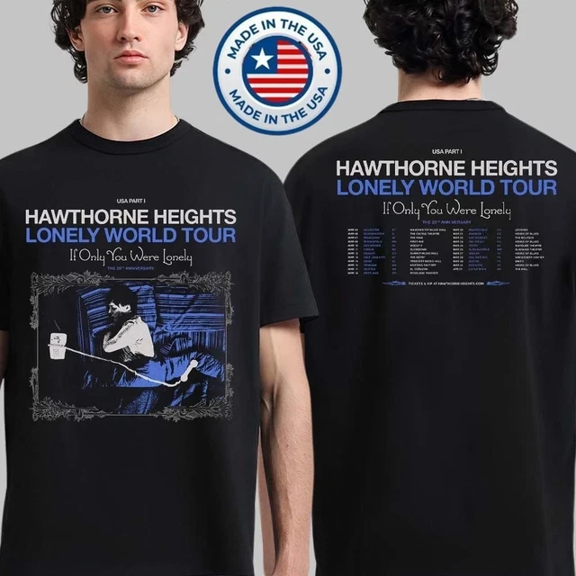 HAWTHORNE HEIGHTS LONELY World Tour 2026 Double Sided T-Shirt £16.09 ...