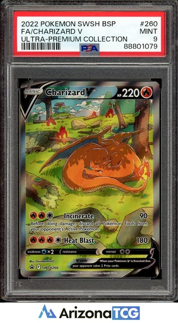 POKÉMON 2022 CHARIZARD V #260 Full Art Ultra Premium Collection Promo ...