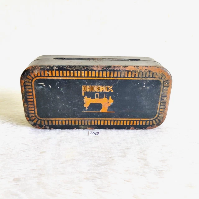 1950S VINTAGE PHOENIX Sewing Machine Accessories Tin Box Sewing ...