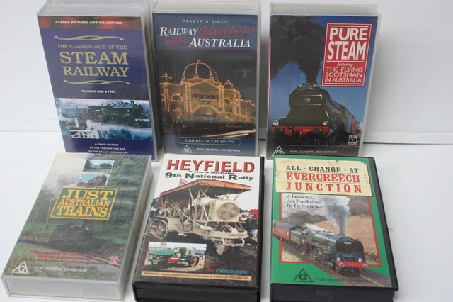 STEAM TRAINS VHS Tapes Cassettes Bulk Lot x 6 Australian Railways lot 2 ...