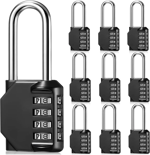 10 PACKS COMBINATION Lock for Locker Long Shackle Combination Lockers 4 ...