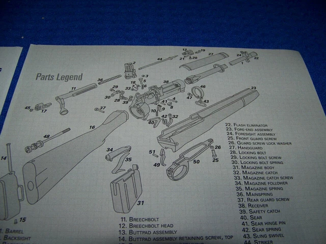 LEE-ENFIELD NO.5 JUNGLE Carbine..details/Exploded View (353Dd) £16.00 ...